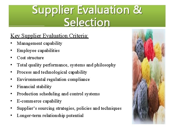 Supplier Selection Evaluation BPT 3133 Procurement in Industrial