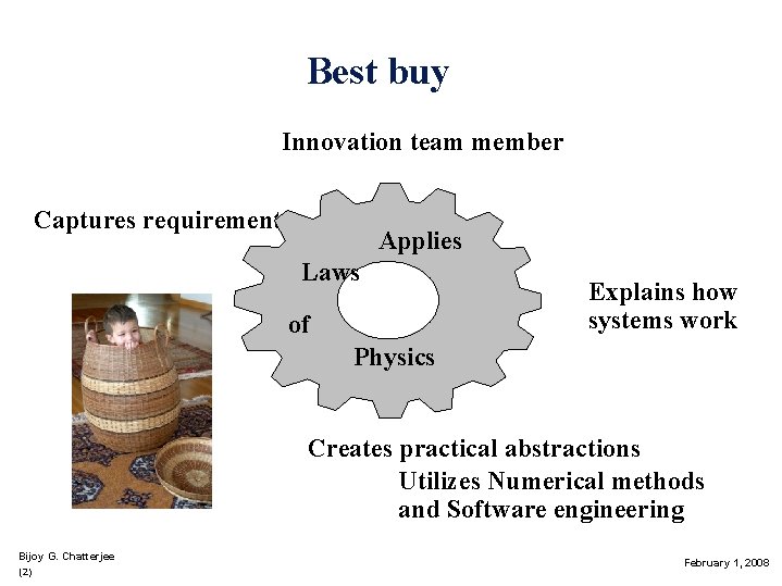 Physicist Marketing Strategy Bijoy G Chatterjee National Semiconductor
