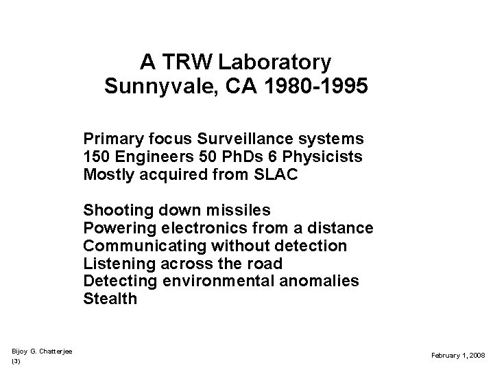 Physicist Marketing Strategy Bijoy G Chatterjee National Semiconductor