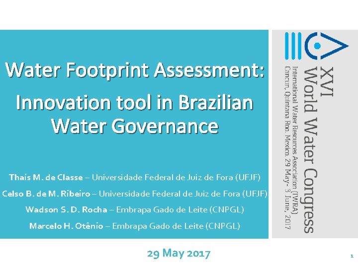 Water Footprint Assessment Innovation tool in Brazilian Water