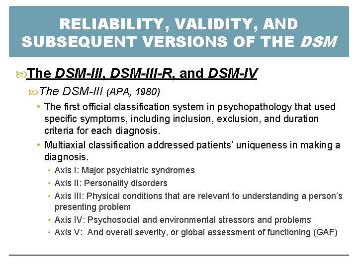 Developmental Psychopathology and the Diagnostic and Statistical Manual