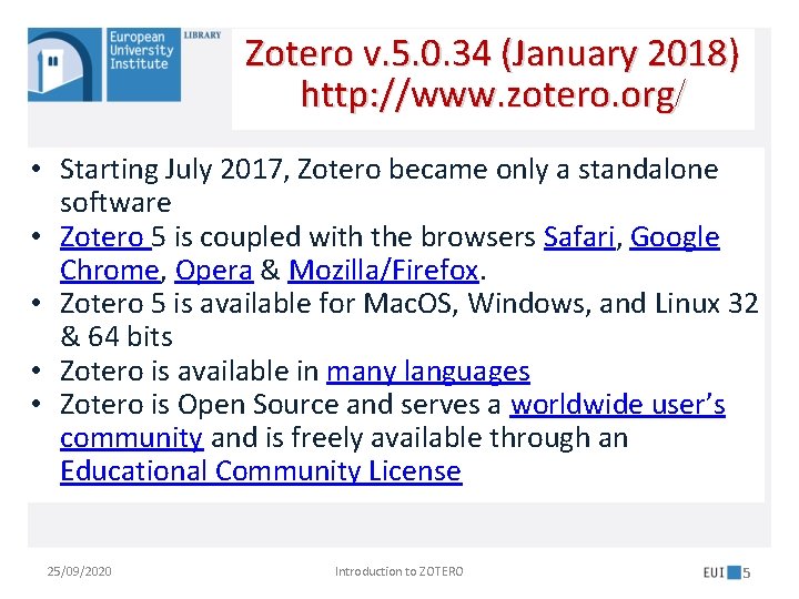 Zotero Sessions 1 Introduction to ZOTERO managing documentation