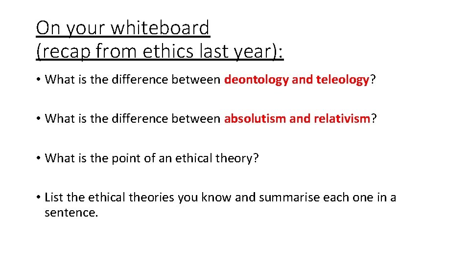 On your whiteboard What have you done for