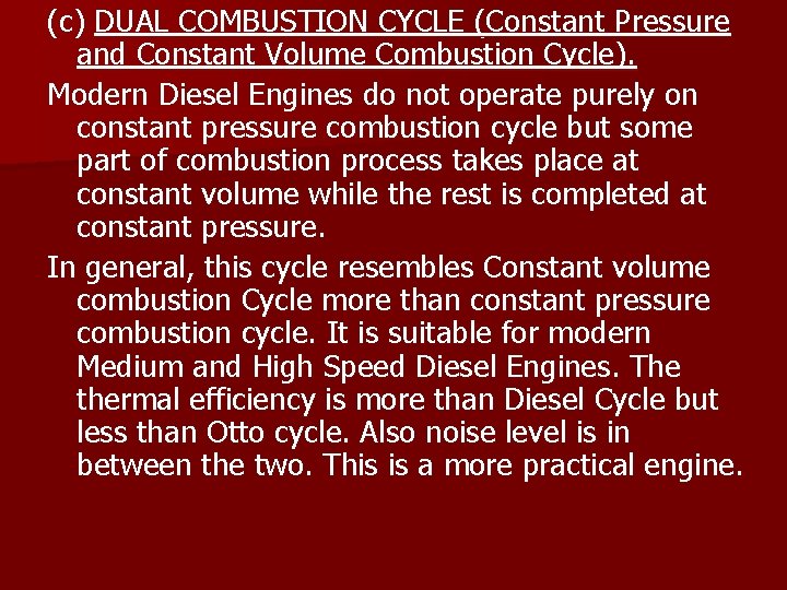 According to Operating Cycles a OTTO CYCLE Constant