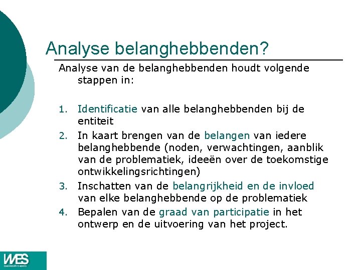 PCM voor Attachs Project Cycle Management Logisch Kader