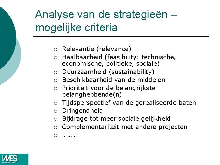 PCM voor Attachs Project Cycle Management Logisch Kader