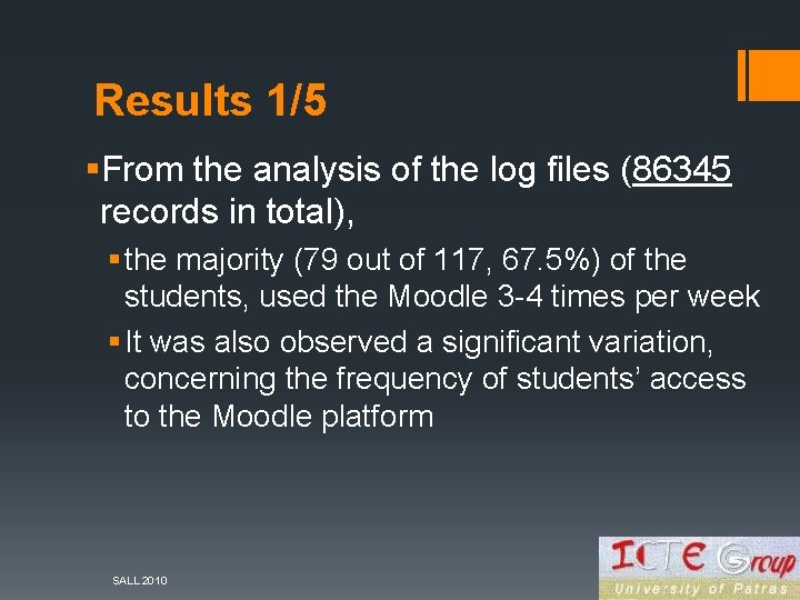 Impact of Moodle usage practices on students performance