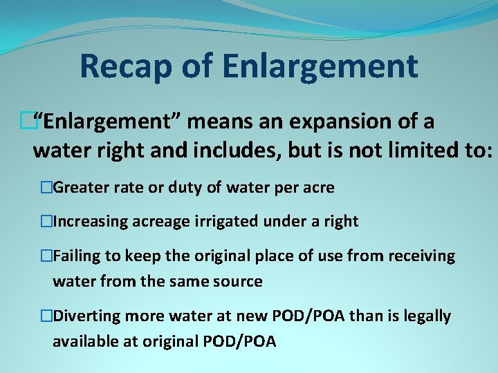 Water Right Transfers Enlargement Injury Review OAR Chapter