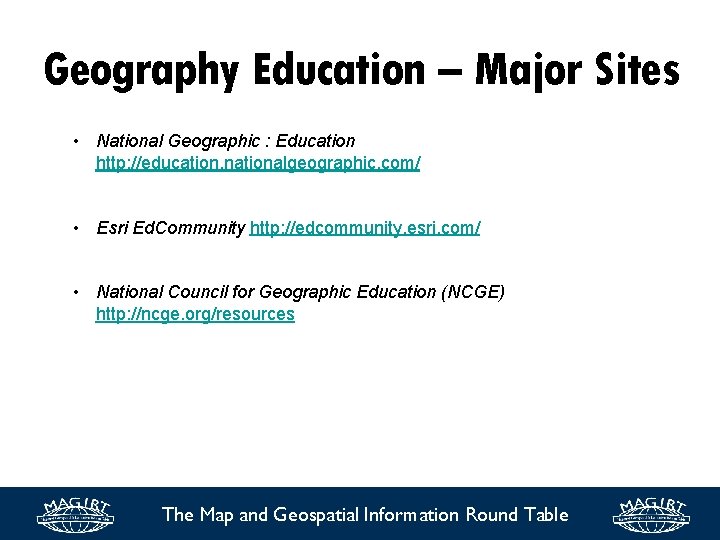 Geography Education Major Sites National Geographic Education http