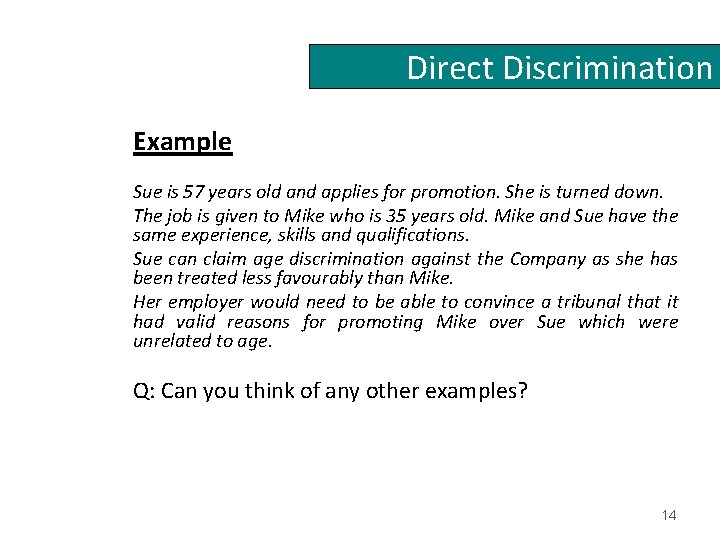 Diversity and Equality Paul Menham a Introduction and