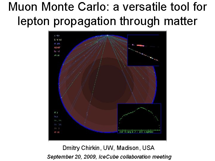 Muon Monte Carlo a versatile tool for lepton