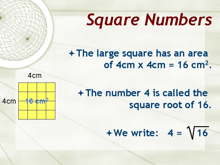 Squares Square Roots Perfect Squares Lesson 12 Square