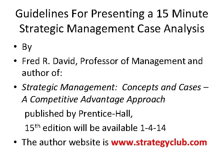 Strategic Management Concepts And Cases 15th Edition [2020]