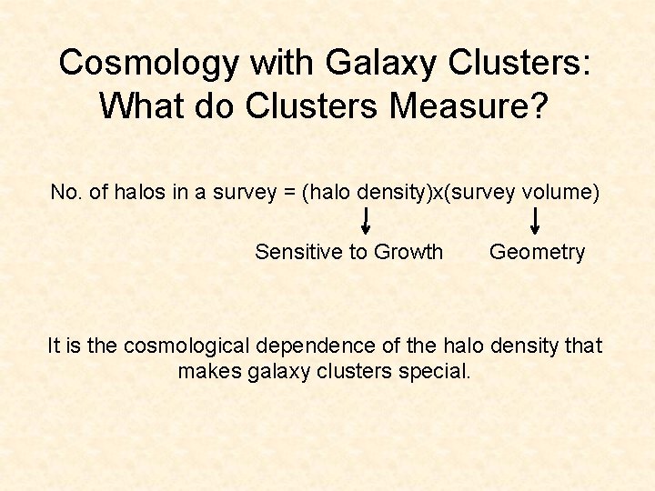 Cosmology with Large Optical Cluster Surveys Eduardo Rozo