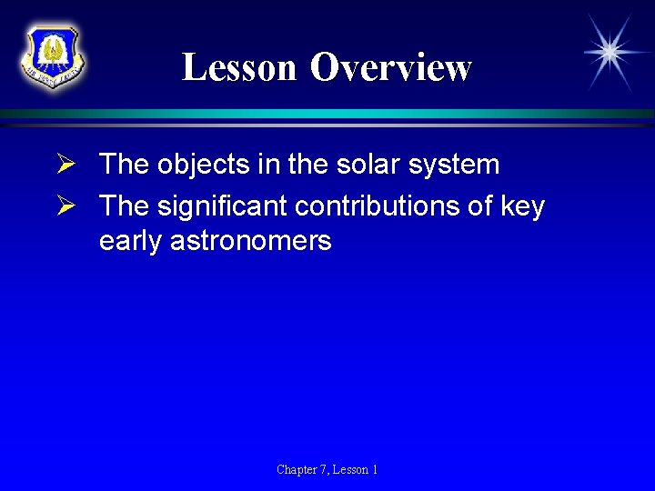 The Solar System and Some Early Astronomers Lesson