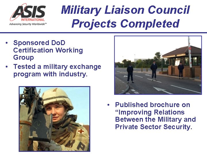 Introduction to the ASIS Military Liaison Council Military