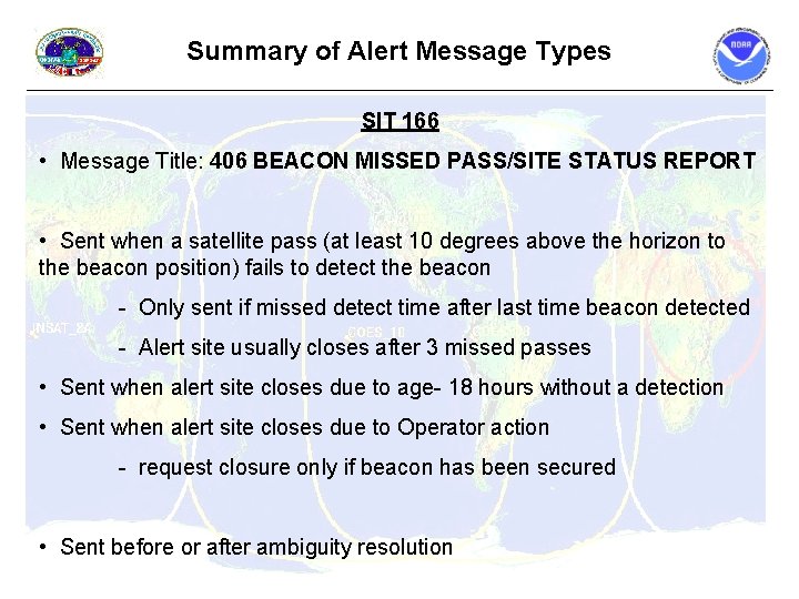U S SARSAT RCC Message MANUAL Tom Griffin
