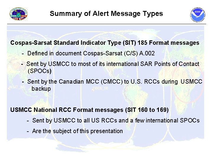 U S SARSAT RCC Message MANUAL Tom Griffin