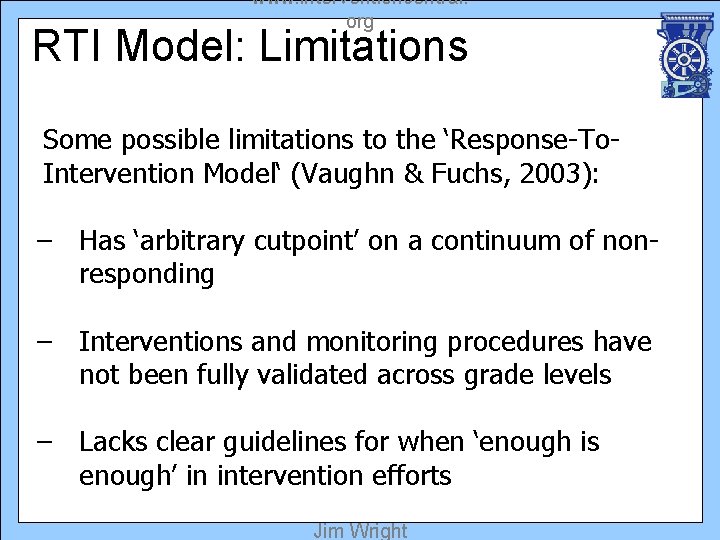 www interventioncentral org Making ResponseTo Intervention RTI Work