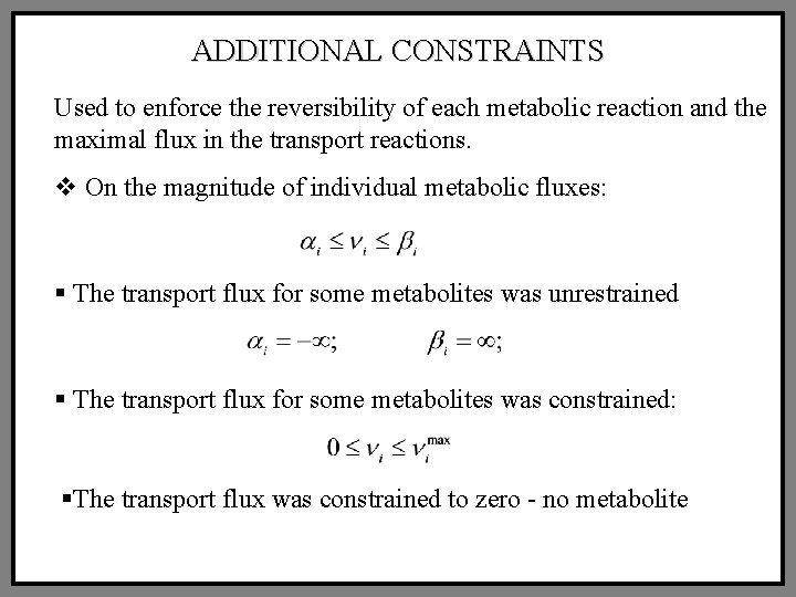 Summary of the paper Metabolic Flux Balance Analysis