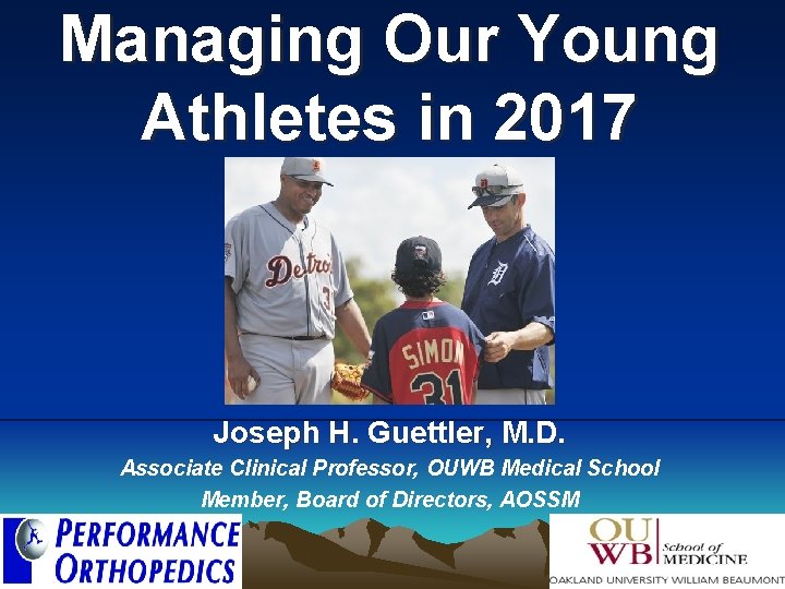 Managing Our Young Athletes in 2017 Joseph H
