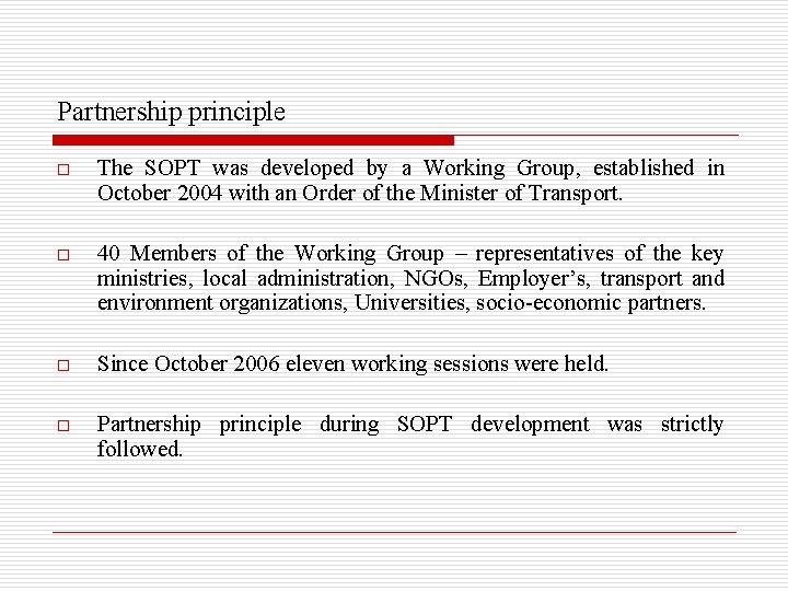 Ministry of Transport Sectoral Operational Programme on Transport