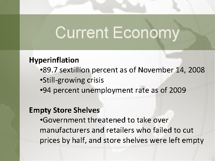 The Economy of Zimbabwe Past Present and Future