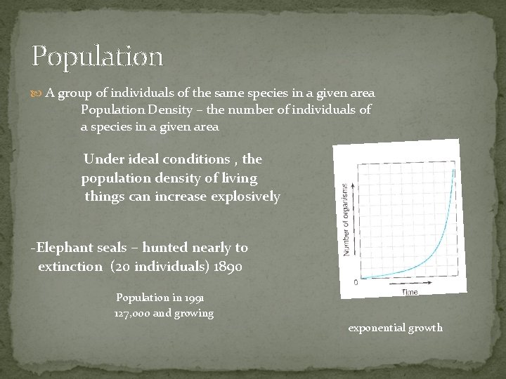Populations and Human Impact on the Ecosystem Population