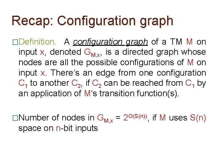 Computational Complexity Theory Lecture 8 Savitchs Theorem Pspace