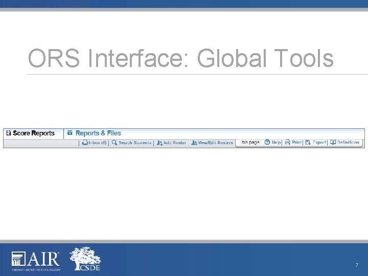 Online Reporting System ORS Training Module Copyright 2016