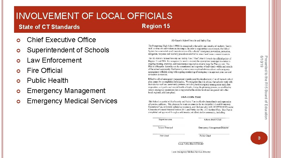 REGION 15 PUBLIC SCHOOLS SECURITY AND SAFETY PLAN
