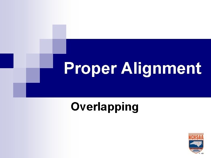 Proper Alignment Overlapping Proper Alignment All players except