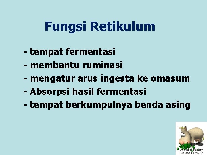 SISTEM PENCERNAAN TERNAK RUMINANSIA Oleh Prof Dr Ir