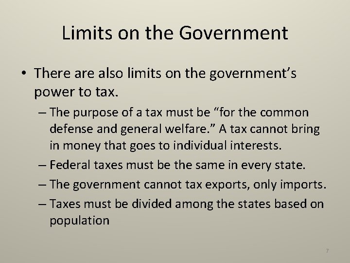Chapter 14 Taxes and Government Spending Section 1