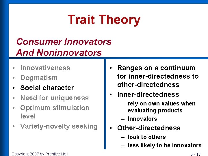 Chapter 5 Personality and Consumer Behavior Ninth Edition