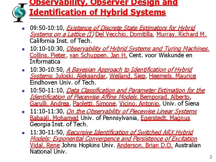 Observability Observer Design and Identification of Hybrid Systems