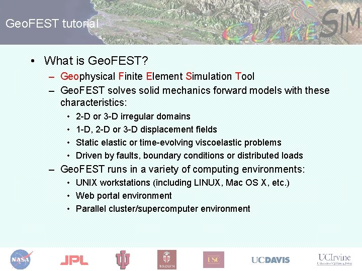 Geo FEST tutorial What is Geo FEST Geophysical