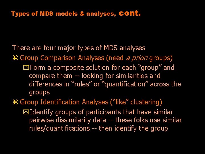 Intro to MDScaling Short History Purpose Uses of
