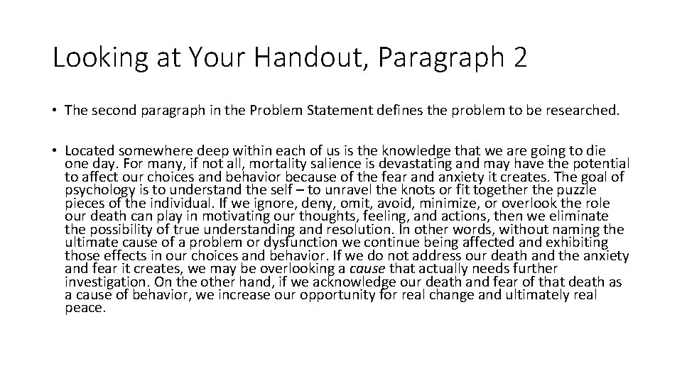 Writing A Problem Statement Specific Information for the