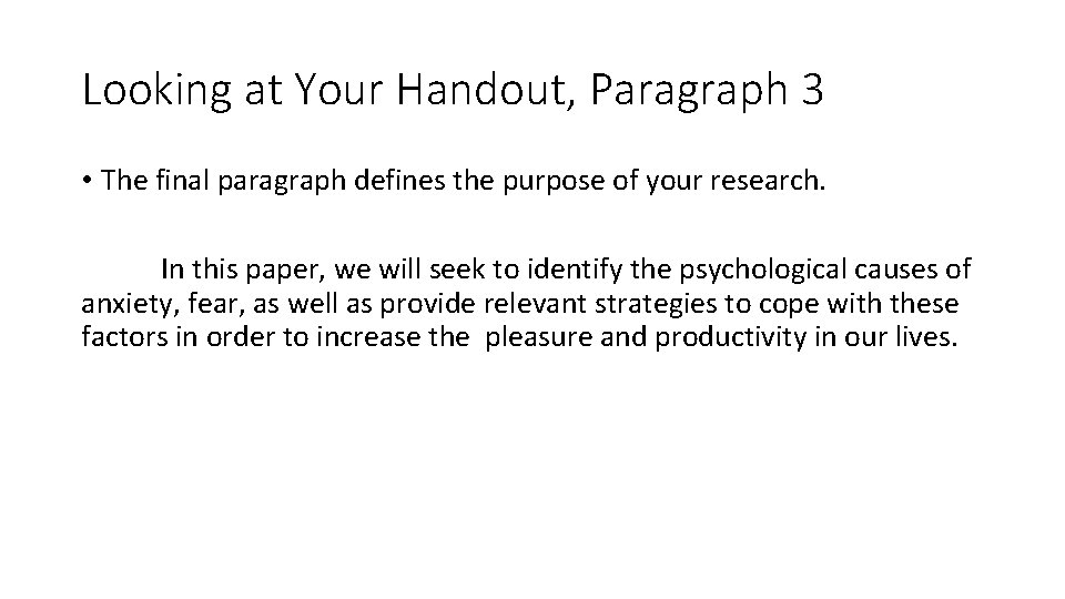 Writing A Problem Statement Specific Information for the