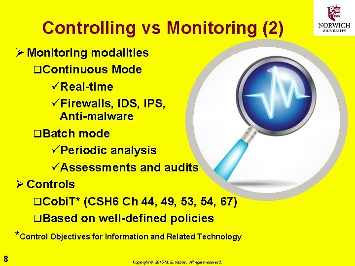 Monitoring Control Systems CSH 6 Chapter 53 Monitoring