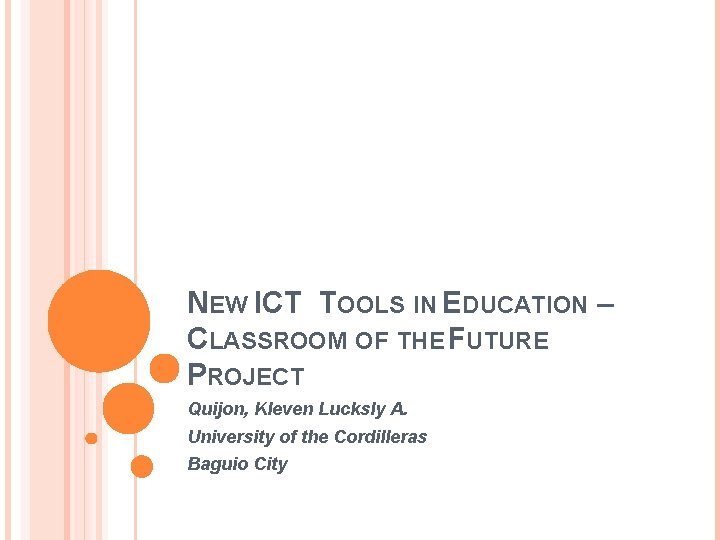 NEW ICT TOOLS IN EDUCATION CLASSROOM OF THE