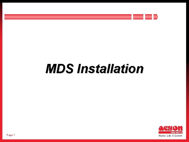MDS Installation Page 1 Contents Introduction Outdoor Unit