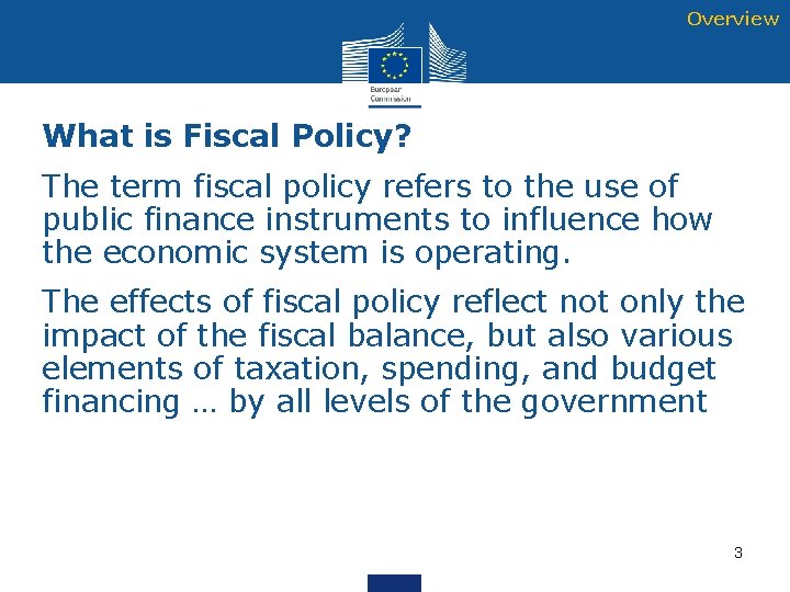 Macro II Fiscal Policy 1 Outline I Overview