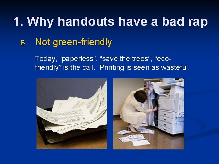 Rethinking handouts for library instruction sessions Theyre not