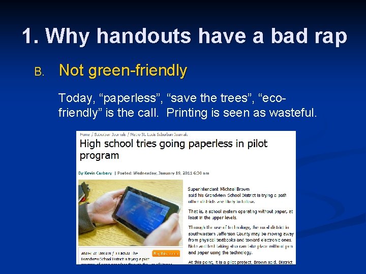 Rethinking handouts for library instruction sessions Theyre not