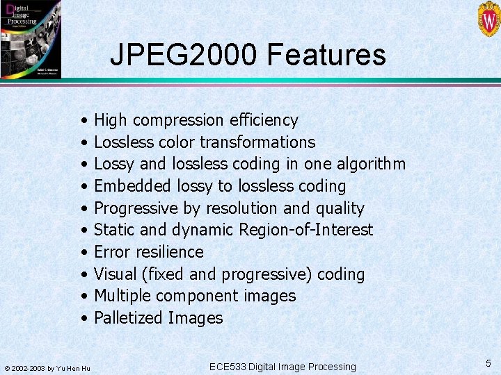 JPEG 2000 An Introduction 2002 2003 by Yu