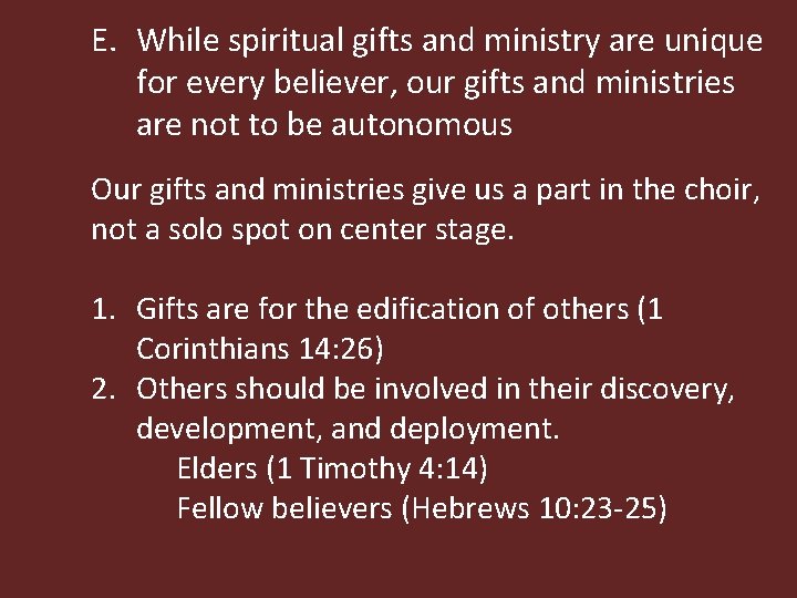Spiritual Gifts Lesson 15 What Every Christian Needs