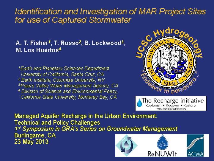 Identification and Investigation of MAR Project Sites for