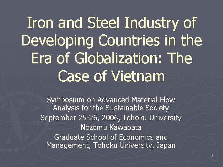 Iron and Steel Industry of Developing Countries in